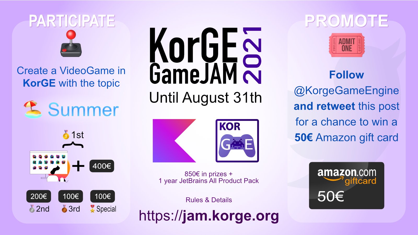 KorGE GameJAM #2 [2021] ( 800€ + 50€ in Prizes, 100% Kotlin ) - itch.io