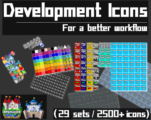 RPG Maker MV/MZ - Development Icons for a better Workflow (48x48 ...