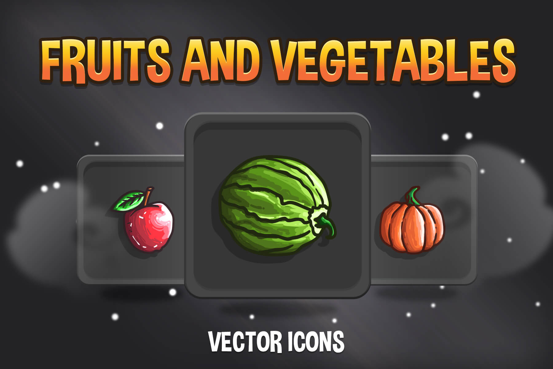Fruit and Vegetable Icons by Free Game Assets (GUI, Sprite, Tilesets)