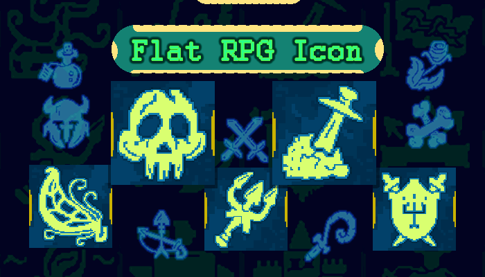 Pixel Flat RPG Icons by MarwaMJ