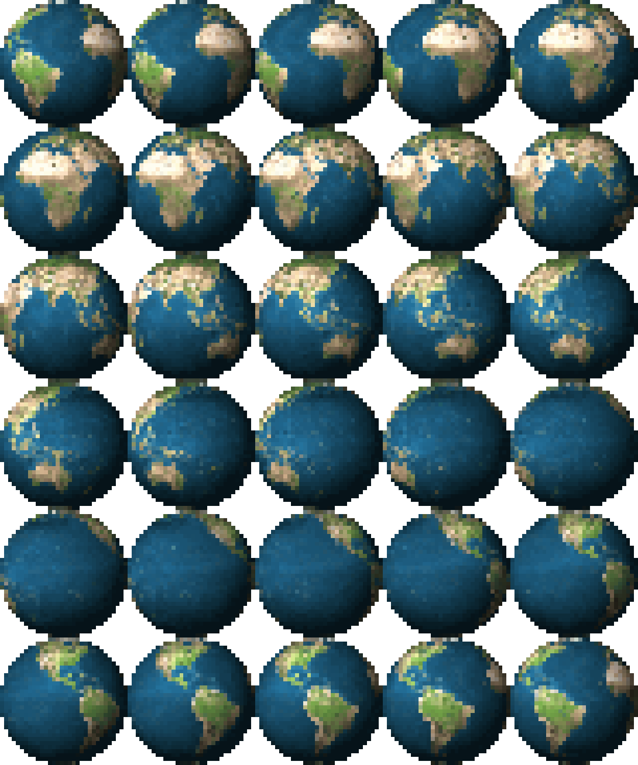 Earth Sprite Sheet 32 x 32 by Gold356