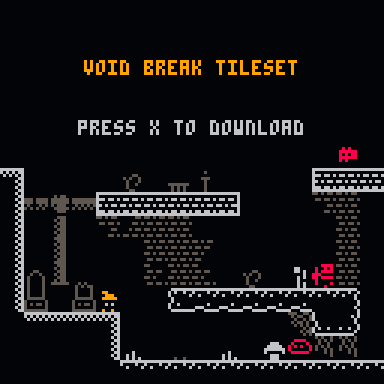 8x8 1-bit Inspired Tileset from Void Break! by Achie
