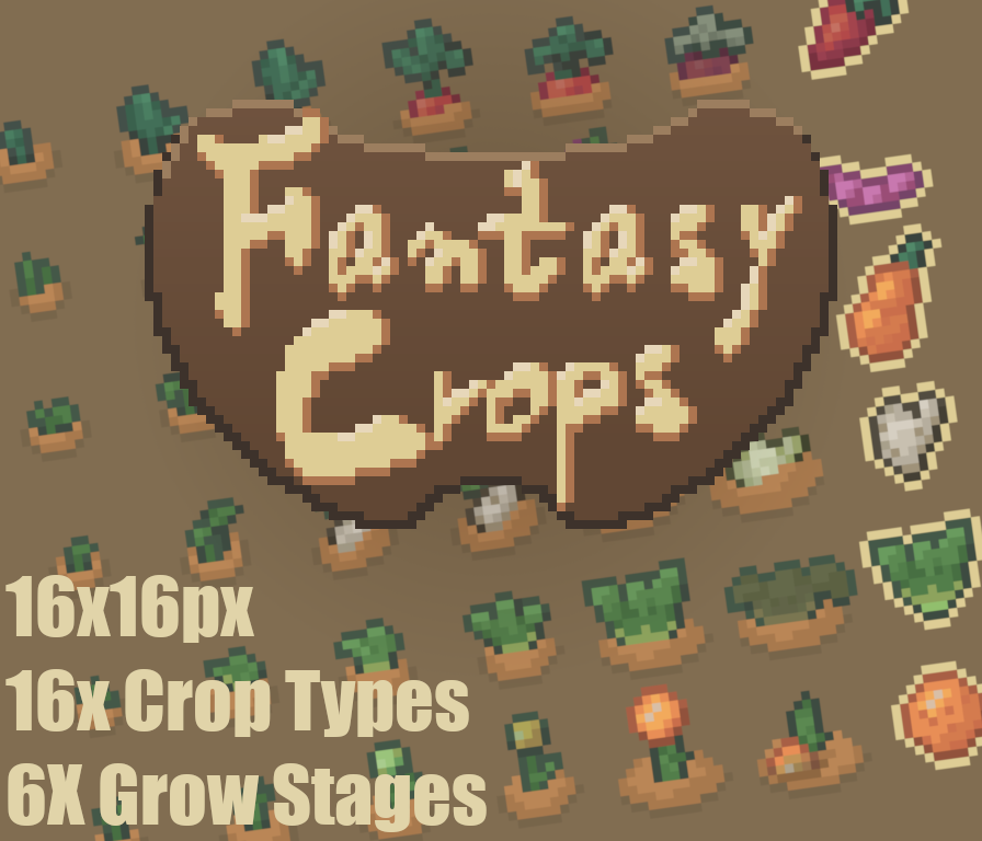 Top Down Fantasy Crops[16x16] by apsyll