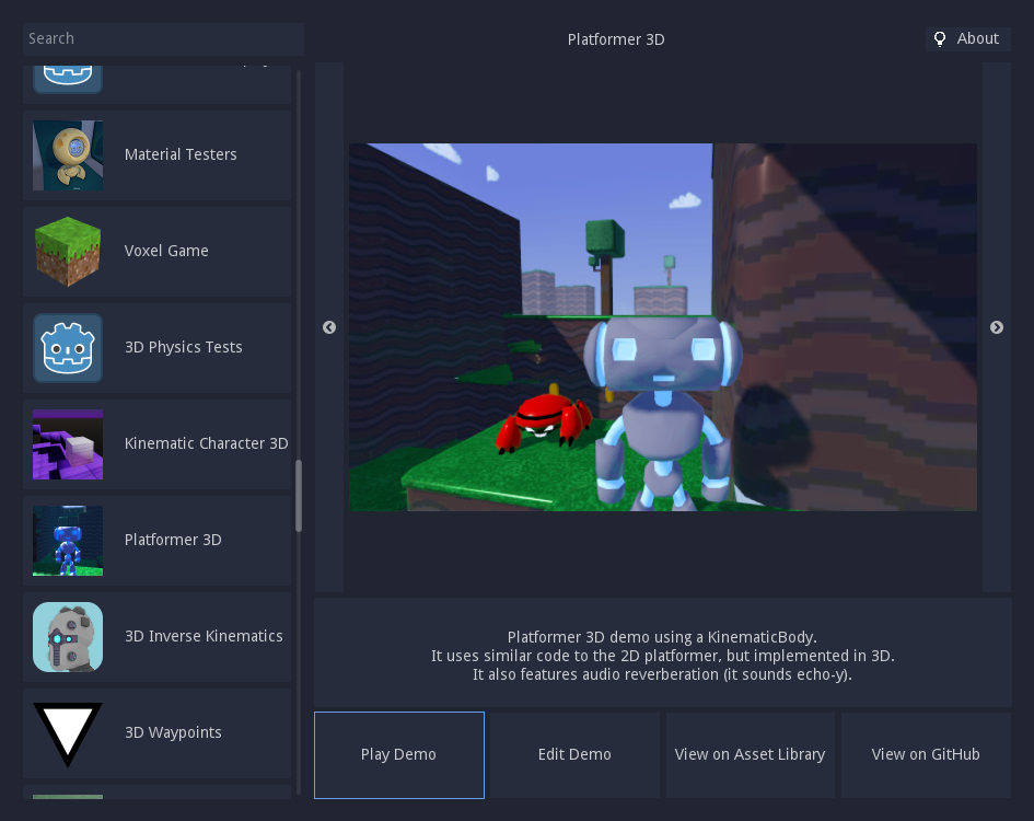 Godot Demo Browser by aaronfranke