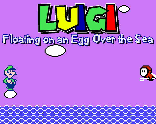 Luigi Floating on an Egg Over the Sea by PollySoft™