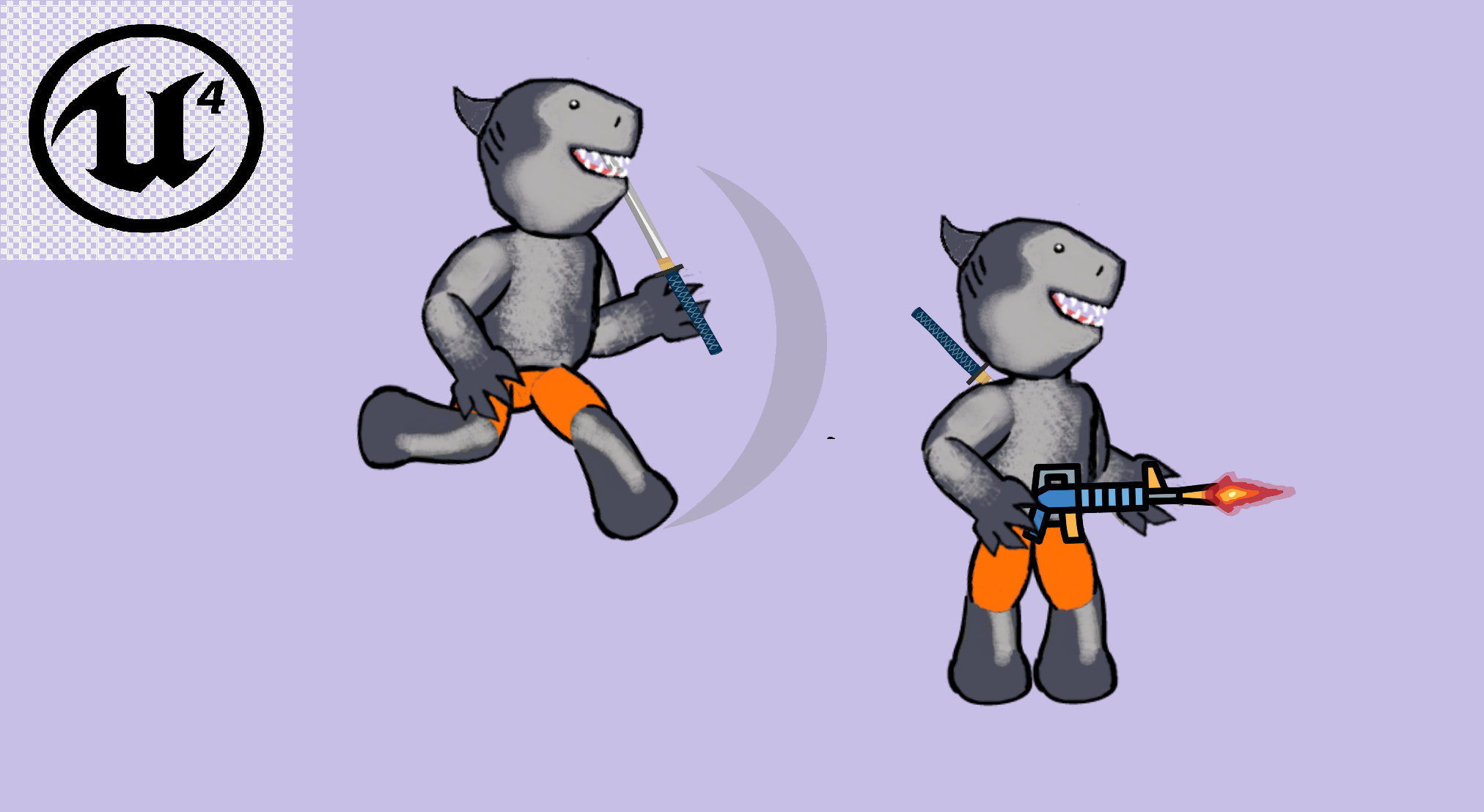King Shark Character Sprite Sheet by DaR7HVaD3R