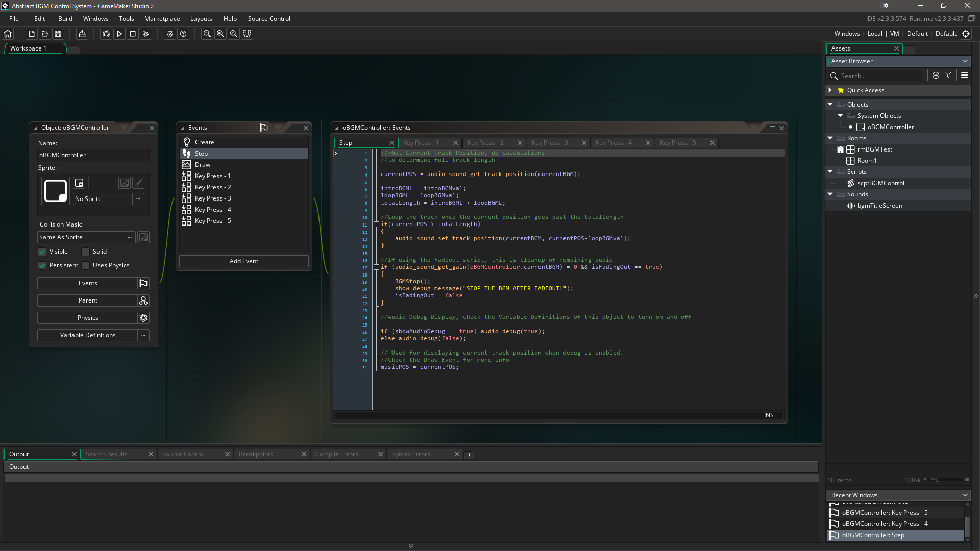 The Abstract BGM Control System for Gamemaker by Abstract Red Studio