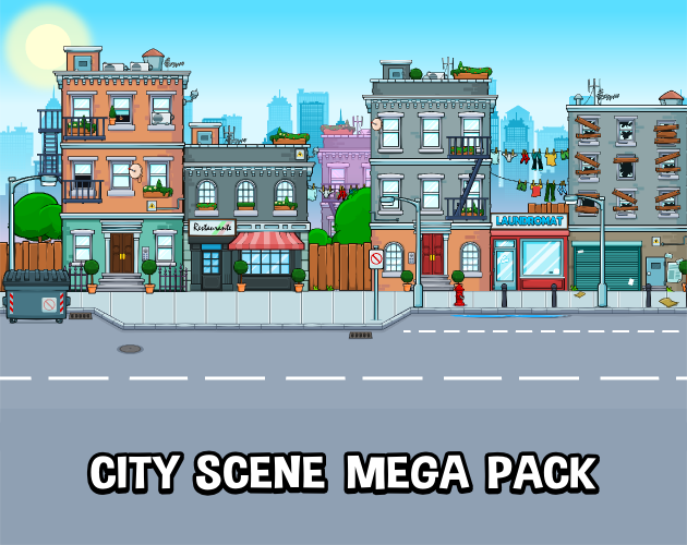 City scene mega pack by Robert Brooks - gamedeveloperstudio.com