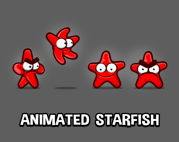 Animated starfish by Robert Brooks - gamedeveloperstudio.com