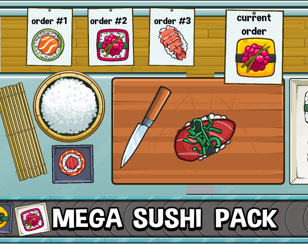 Mega sushi pack by Robert Brooks - gamedeveloperstudio.com