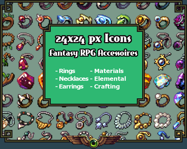 Pixel Fantasy RPG Icons Accessoires 24×24 by Thomas Feichtmeir "Cyangmou"