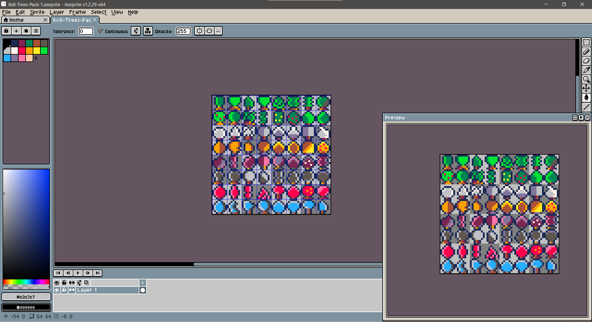 8x8 Trees - Pack 1 - Pico-8 Palette by Ulises Freitas