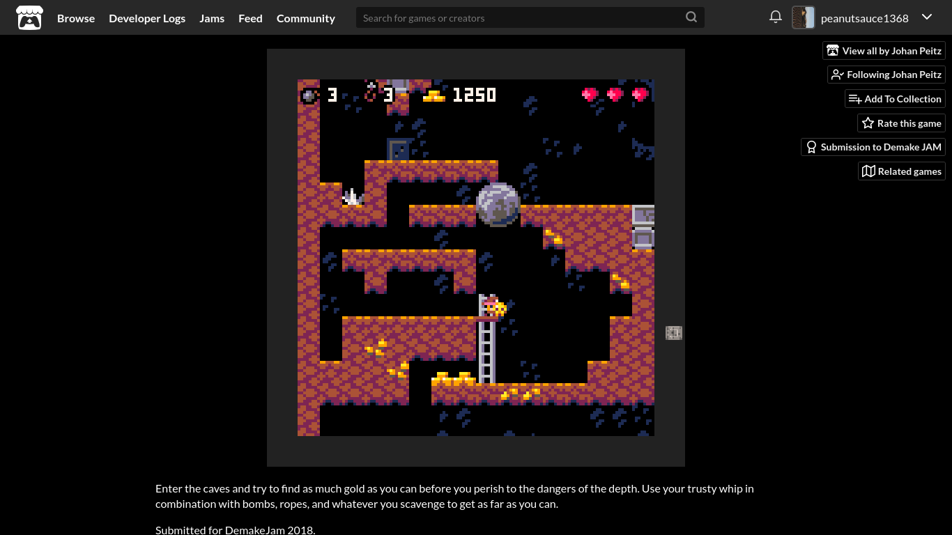 Delunky - Endless Descent by Johan Peitz