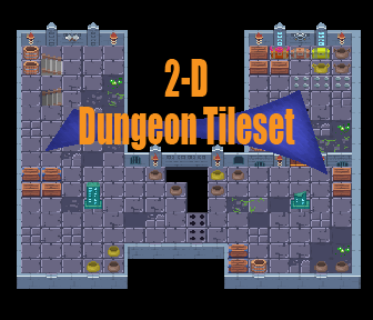 Top-Down Dungeon TileSet 2D by RedSteve