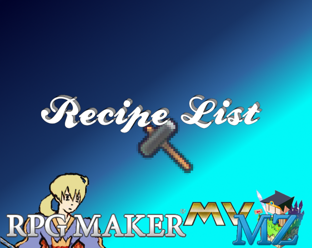 MV/MZ - Recipe List (Crafting System Ext.) by Ramza