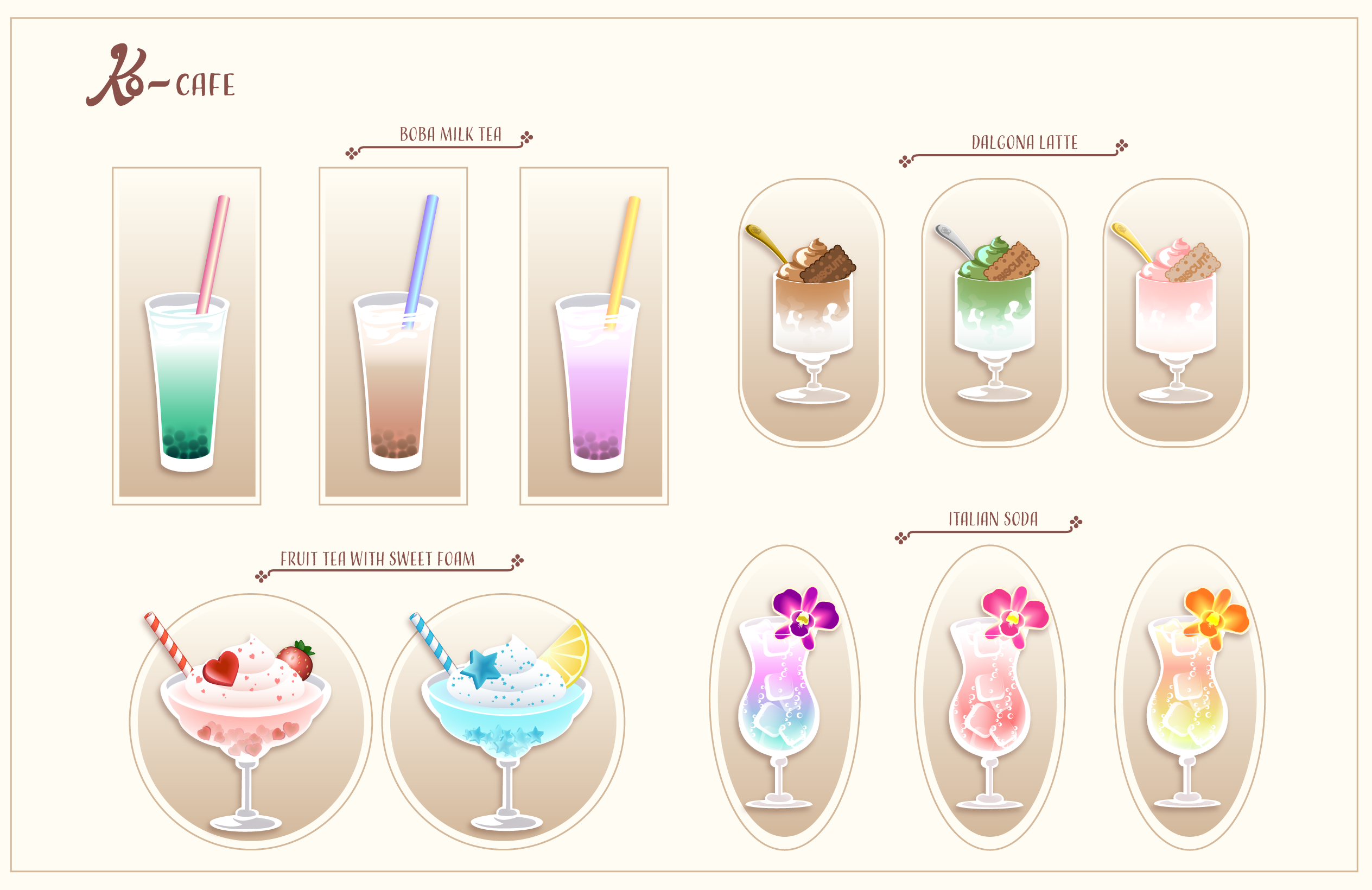Cute Cafe Icons/Vector images by unluckycloverfield