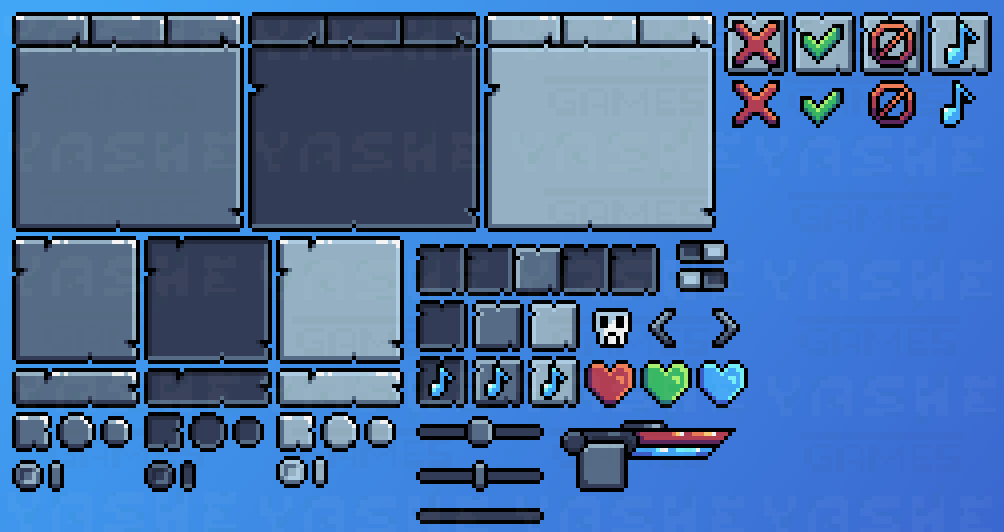 Stone Game UI [PixelArt] by Yashe