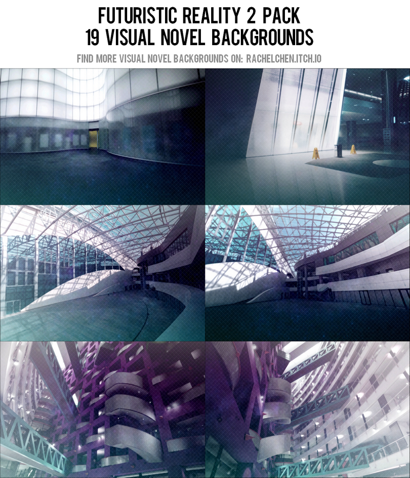 Futuristic Reality 2 Pack: 19 Visual Novel Backgrounds by Rachel Chen