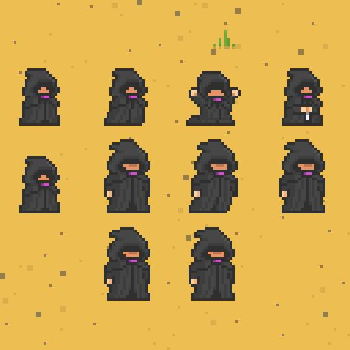 2D Pixel Art Cultist Sprites by Elthen's Pixel Art Shop