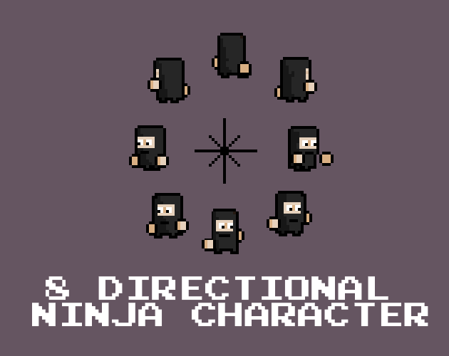 8-Direction Pixel Art Ninja character Pack by Tiki-Ted