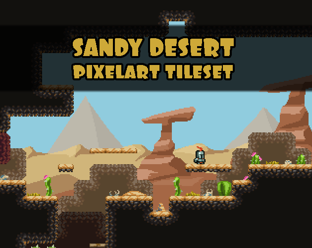 Sandy Desert Platformer Tileset by andr.art