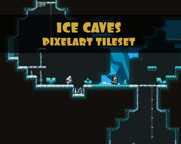 Ice Caves Platformer Tileset by andr.art