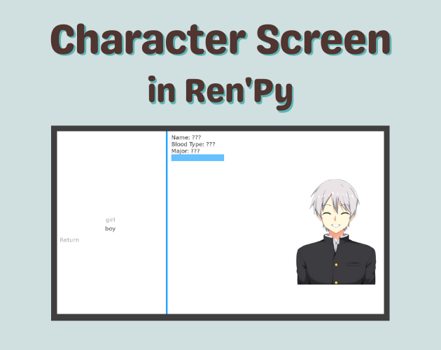 Character Screen by Zeil Learnings