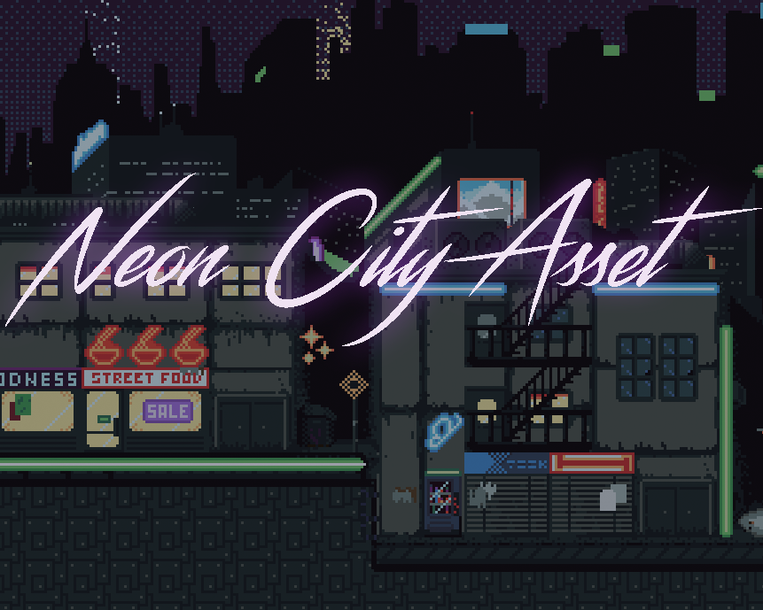 Neon City Pixel Art Asset by Coloritmic