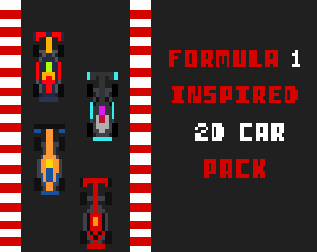 Formula 1 Inspired 2d Pixel Art Car Pack by Arnav Saikia