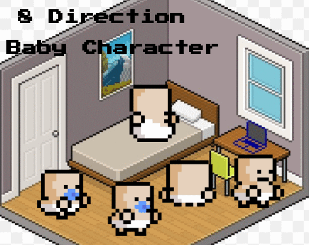 8-direction Pixel-Art Baby Character Pack by Tiki-Ted