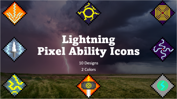 Lightning Pixel Ability Icons by M. DeVs