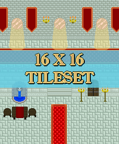 Top down tile set - castle interior 1 by Joe777