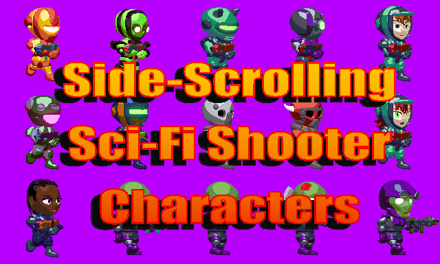 Side Scrolling Sci-Fi Characters Set by PitiGameDev