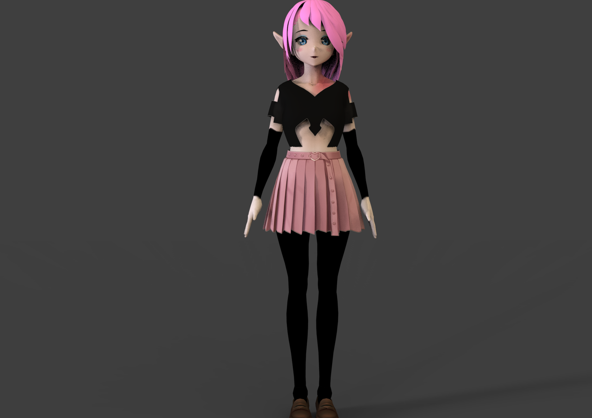 GAME READY LOW POLY ANIME CHARACTER GIRL 46 by CGCOOL