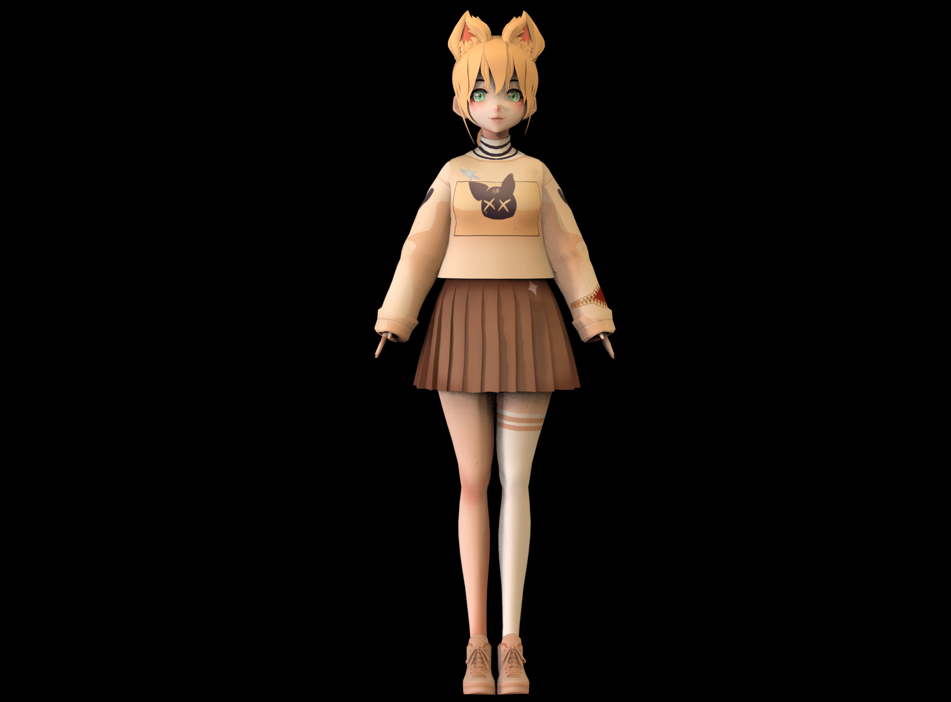 GAME READY LOW POLY ANIME CHARACTER GIRL 29 by CGCOOL