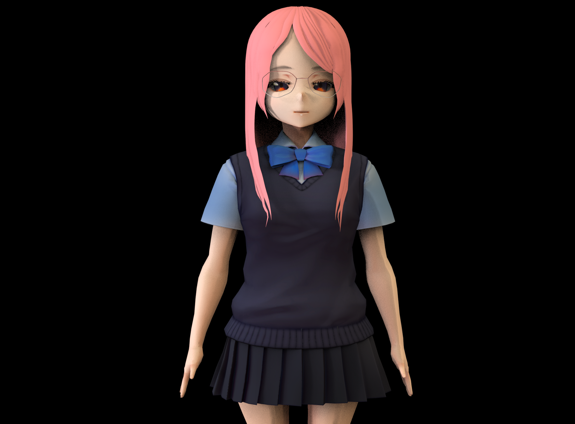 GAME READY LOW POLY ANIME CHARACTER GIRL 31 by CGCOOL