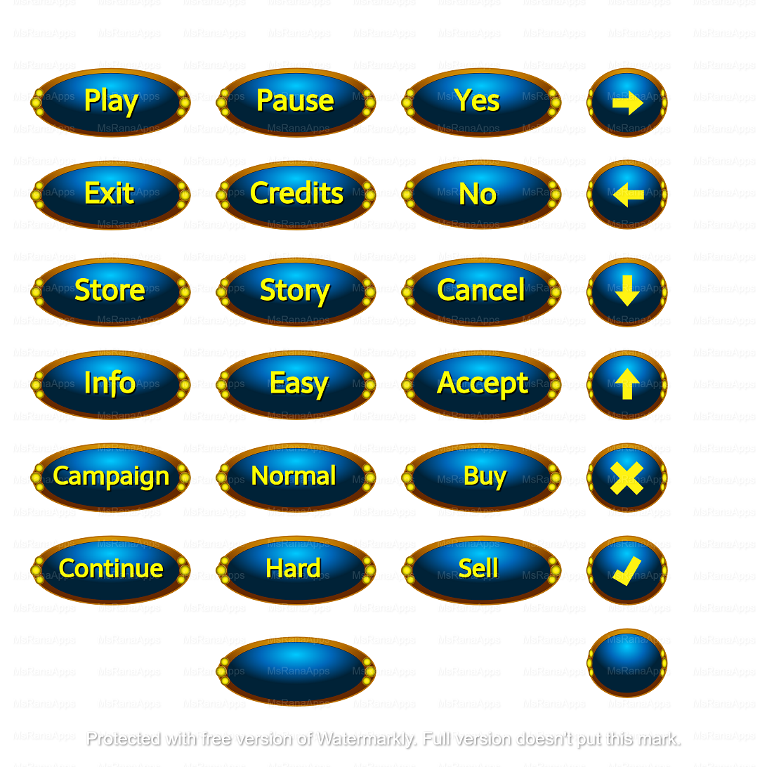 Buttons Fantasy UI for Game Dev by MsRanaApps