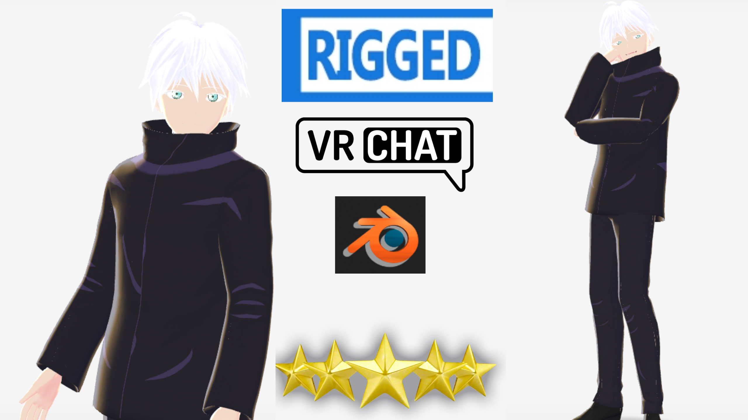 Gojo - GAME READY LOW POLY ANIME CHARACTER BOY by CGCOOL