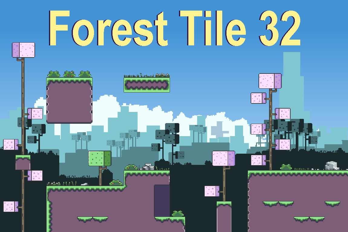Forest tile 32 + backgrounds by hey_jeff