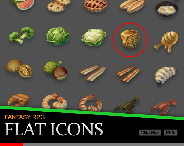 Fantasy RPG Food Icons by Leonid Deburger