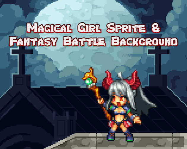 Magical Girl Sprite & Fantasy Battle Background Asset by MugenEncount