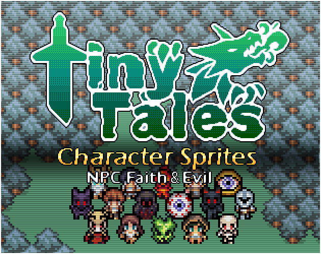 Tiny Tales Pixel 2D: Faith and Evil NPC RPG Sprite Pack by Mega Tiles
