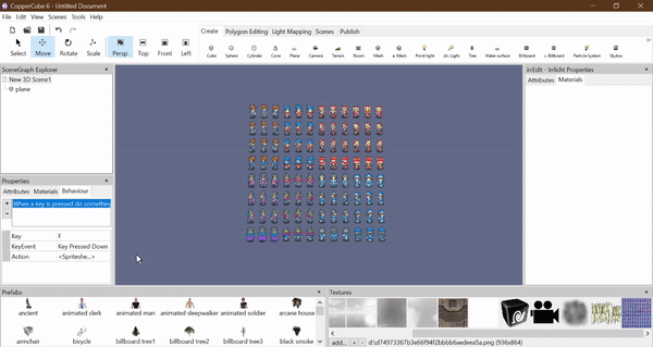 2D Spritesheet Animation (CopperCube extension) v1.4 by Glitched Velocity