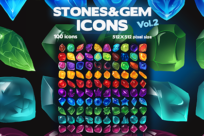 Stones & Gem Icon Pack Vol.2 by PulsarX Studio