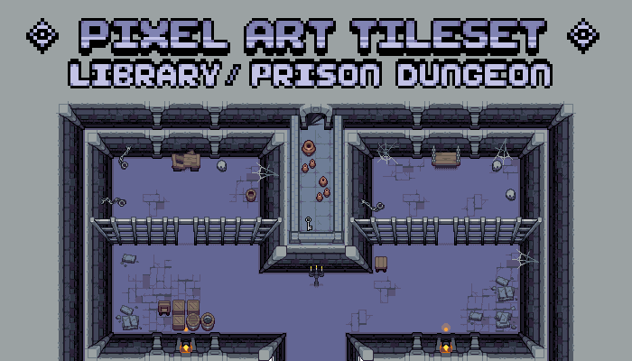 Library / Prison Dungeon Tileset by Aaroneye