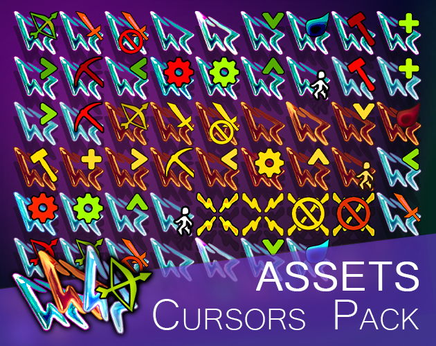 Assets Free Cursors Pack 5 Lightning UI [+52] by Wenrexa