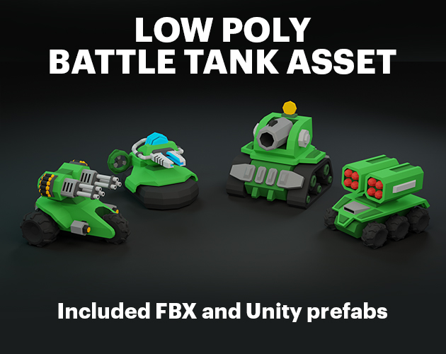 Low Poly Cartoon Battle Tank Assets Pack by babkagd