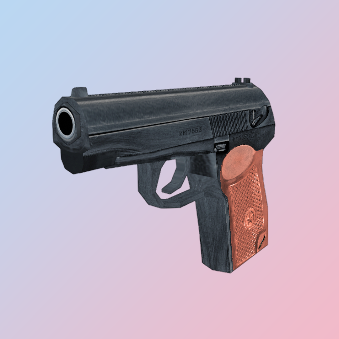 PS1-style Makarov Pistol by awhiskin