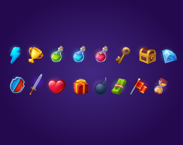 RPG game items pack UI icons. Strategy game items by arcaciastudios