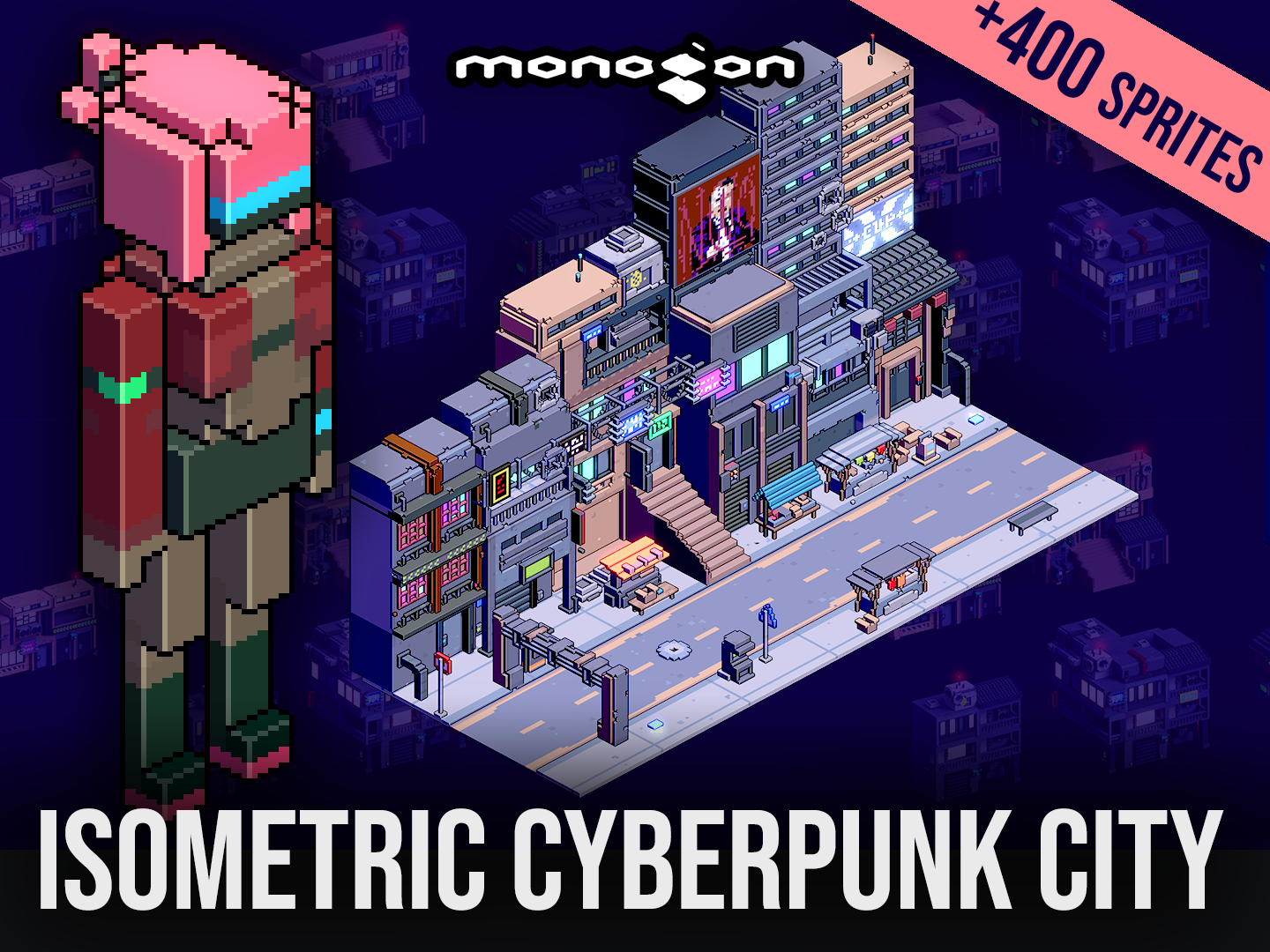 Isometric Cyberpunk City - monogon by monogon